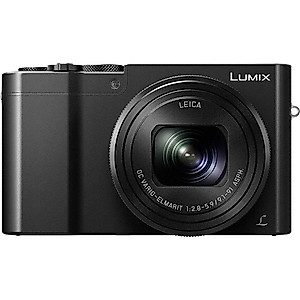Panasonic Lumix DMC-ZS100 Digital Camera (Black) (DMC-ZS100K) - Bundle - with 64GB Memory Card + LED Video Light + DMW-BLE9 Battery + Soft Bag + 12 Inch Flexible Tripod + Cleaning Set
