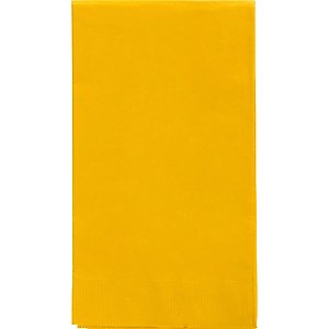 Yellow Sunshine 2-Ply Guest Towels - 8" x 4" (Pack Of 40) - Luxury Paper Hand Towels For Parties & Events