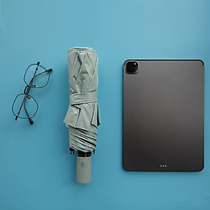 BAODINI Small Travel Umbrella for Rain Protection Sun-Folding UV Umbrella Windproof Compact