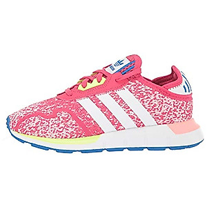 adidas Swift Essential Sneaker, Black/White/Signal Green, 6 US Unisex Big Kid