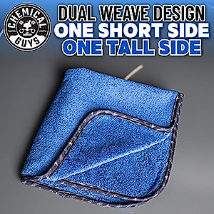 Chemical Guys MIC110003 Professional Grade Premium Microfiber Towels, Blue (16 Inch x 16 Inch) (Pack of 3) - Safe for Car Wash, Home Cleaning & Pet Drying Cloths