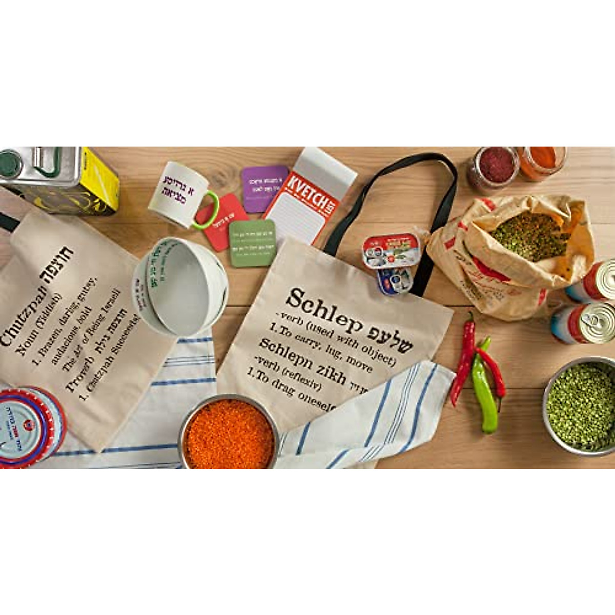 The ORIGINAL Schlep ( carry) Tote Bag, Great Jewish Gifts for Women, Yiddish -15 in X 15 in, mid weight cotton canvas tote bag with closure Museum tote bag quality Judaica Gifts for the home Tote bag for women Made in Jerusalem