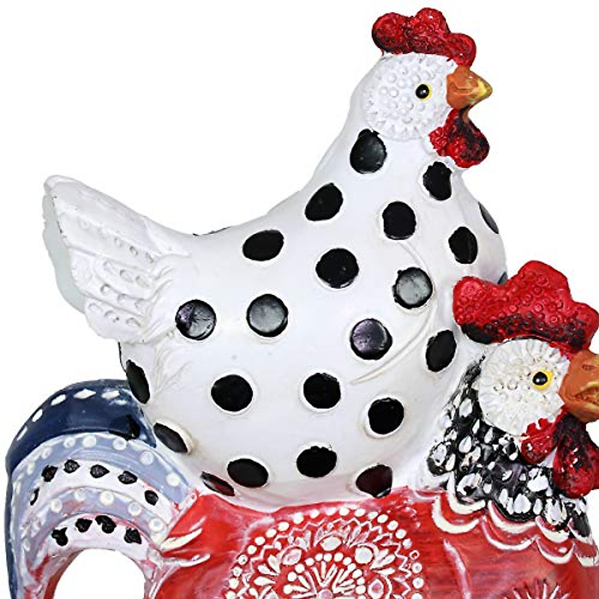 Exhart Stacked Hens Garden Statue, Durable Hand Painted Resin, Cute Farm Garden Décor, 7.5"x4"x12.5"