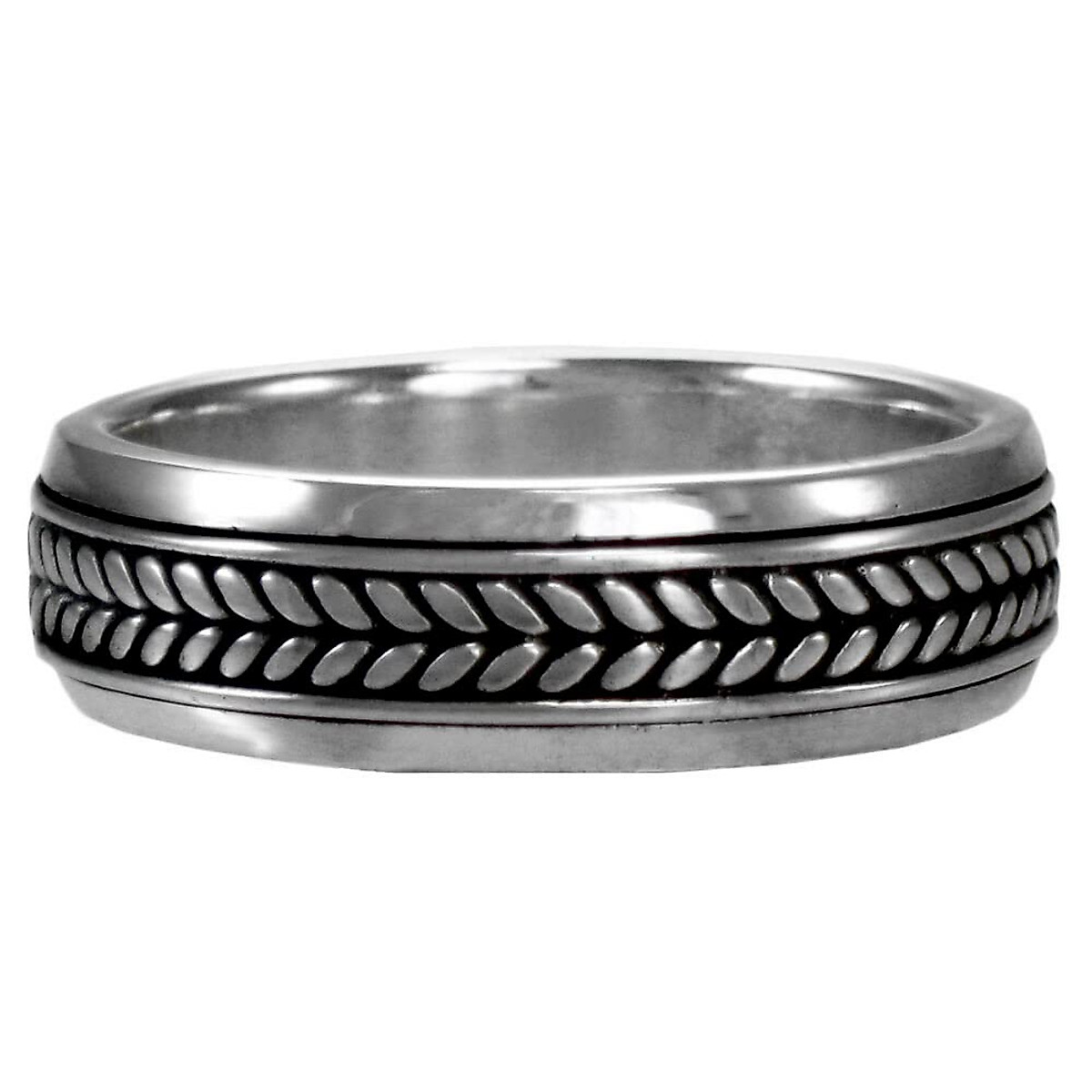 Silver Celtic Knot Braided Spinner Worry Ring for men or women (sz 4-15) sz 15