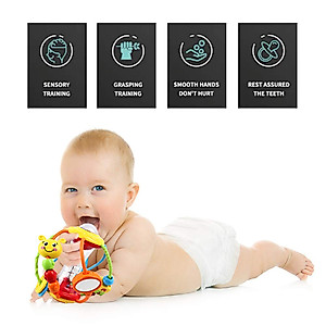 Yiosion Baby Rattles Toys Set, Infant Grab N Shake Rattle, Sensory Activity Ball, Development Learning Music Toy, Newborn First Birthday Gifts for 0 1 2 3 4 5 6 7 8 9 10 12 Month Babies Boy Girl