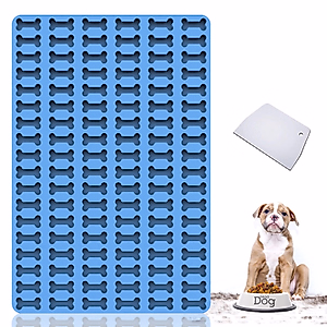 Dog Treats Molds, 108 Dog Bone Shaped Silicone Mold Food-Grade Dog Snacks Maker for Baking and Freezing Candy Chocolate Biscuits for Small/Medium/Large Dogs with Baking Spatula