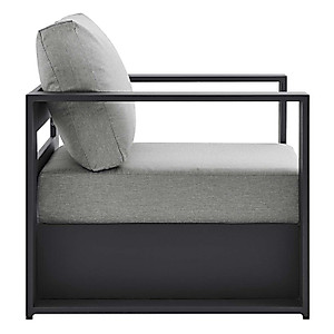 Modway Tahoe Fabric & Aluminum Outdoor Armchair in Gray (Set of 2)