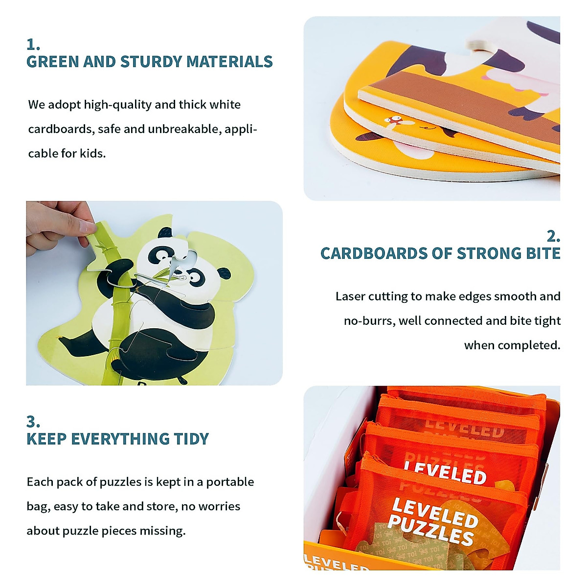 TOI Leveled Puzzles for Kids Aged 6 and Up, Toddler Puzzle Preschool Learning Jigsaw Puzzles, Large Pieces Educational Game for Boys Girls, Classic Education Step 7