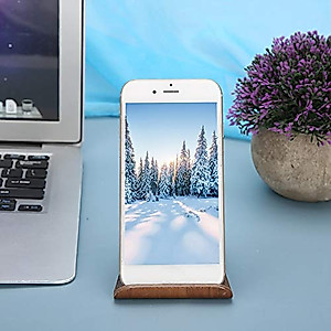 Rodipu Phone Holder, Wood Cell Phone Holder Stand for Cell Phone Holder, Cell Phone Holder Wood Tablet Holder(Walnut)