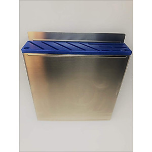 Large Sanitary Knife Rack Stainless Steel Overall Dimensions 12"W x 2.5"L x 12.5"H Wall mounted 10 Knives 2 Sharpening Honing Steels Black (Blue Shown) Insert