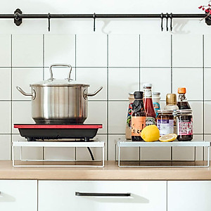 Hemoton Microwave Oven Rack Shelf Toaster Stand Kitchen Counter Seasoning Storage Rack Cabinet Organizer for Kitchen Utensils Towels Spices (Grey)