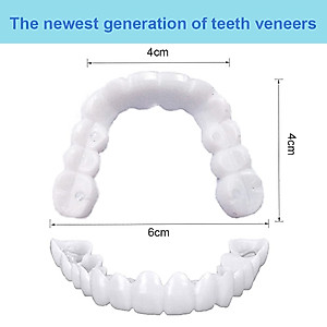 Dentures Fake Smile Teeth Moldable Customizable Temporary Top Teeth for Snap On Instant & Confidence Smile