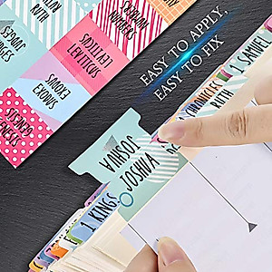 Bible Tabs Old and New Testament, Bible Tabs for Women/Men/Kids, 100 Pcs Bible Book/Index Tabs for Study Bible, Bible Chapter Tabs for Journaling Bible, Easy-to-Read, 66 Books, 8 Ref, 19 Blank Tabs