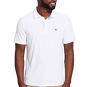 vineyard vines Men's Edgartown Short Sleeve Pique Polo, White Cap, XX-Large
