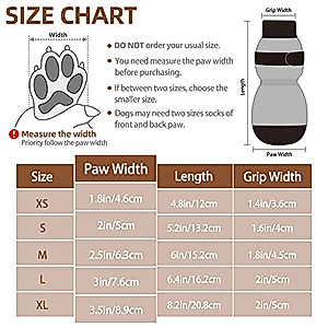 PUPTECK Double Side Anti-Slip Dog Socks with Adjustable Straps for Small Medium Large Dogs Indoor Hardwood Floor, 2 Pairs Pet Paw Protection Traction Control Grip Socks Prevents Licking, Grey L