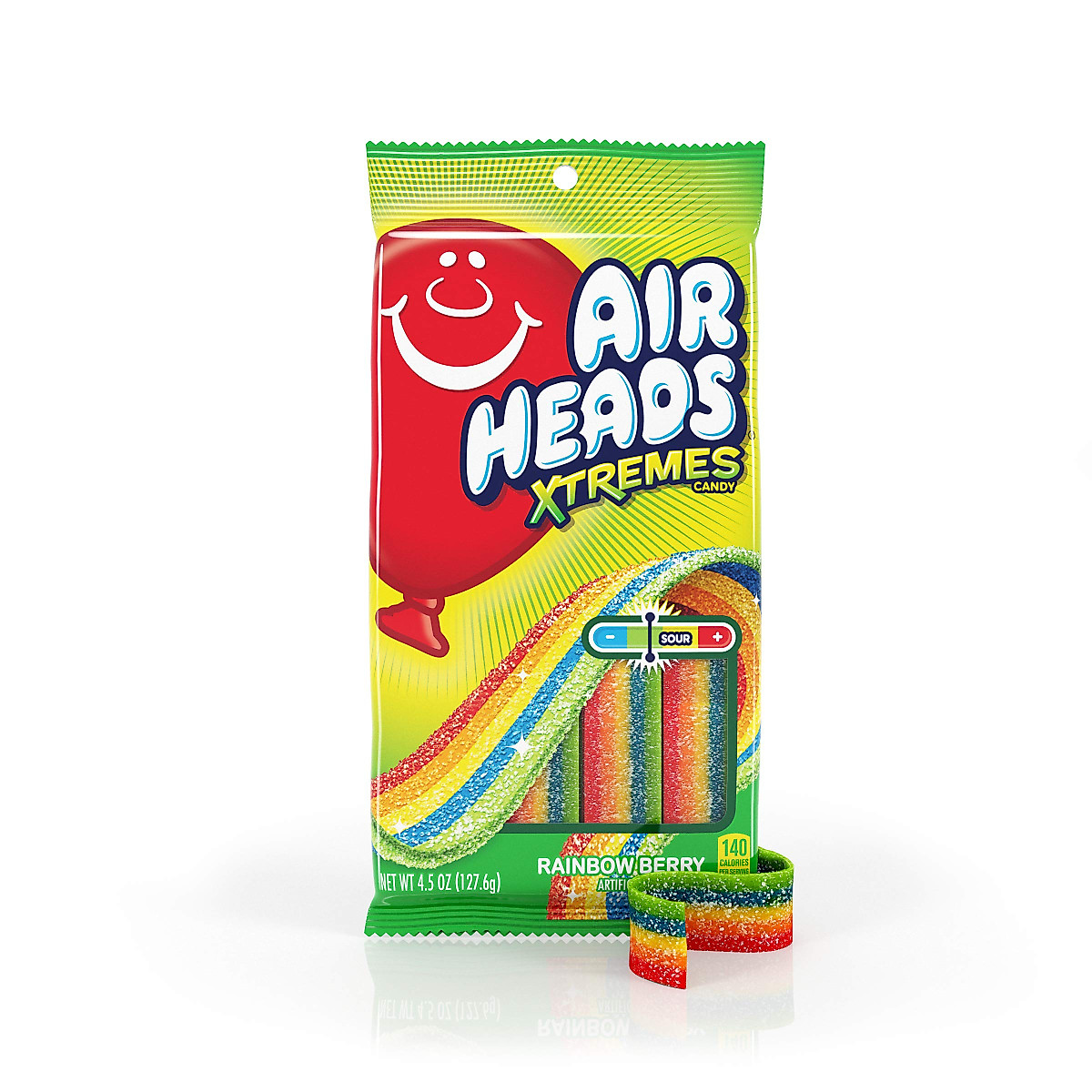 Airheads Xtremes Belts Sour Candy, Rainbow Berry, Non Melting, Bulk Party Bag, 4.5 oz (Pack of 12)