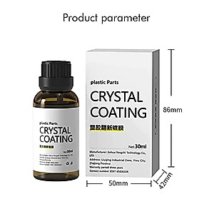 Plastic Parts Crystal Coating, Plastic Parts Crystal Coating for Car, Plastic Parts Refurbish Agent with Spong 30ML (2 Pcs)