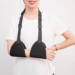 ZJchao Arm Suuport Sling, Shoulder Abduction Sling Immobilizer Arm Pillow for Injury Support Rotator Cuff Sublexion Surgery Dislocated Broken Arm(black)