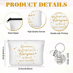 Sieral Thank You Gifts for Women Employee Appreciation Gifts Thank You for Being Awesome 12oz Stainless Steel Tumbler Keychain Makeup Bag for Team staff Coworker Teacher Nurse Gifts(Star)