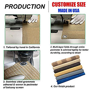 Eden's Decor Balcony Privacy Screen Fence Brown 2'6"x 15' Privacy Screen Mesh UV Protection Weather-Resistant for Patio, Deck, Porch, Railing, Gardening Custom