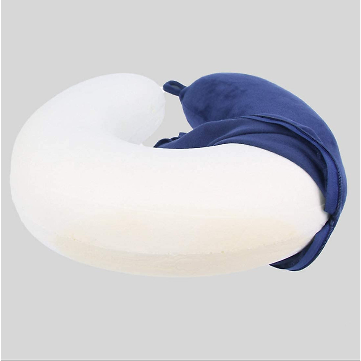 Cozy BoSpin Memory Foam Travel Pillow- Portable Neck Support Pillow on Flights, Car, and at Home, Comfortable Airplane Travel Pillow,Lightweight Quick Pack for Camping (Blue)