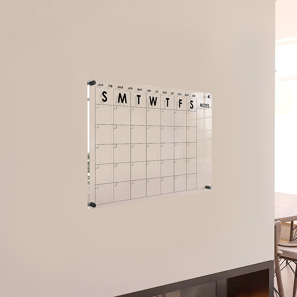Oversize Premium Acrylic Calendar for Wall | Ultra-Thick Clear Dry & Erase Board | Home Office Monthly Glass Family Planner Guard Mate Plexiglass Whiteboard Large | 18"x14" | GUARDMATE