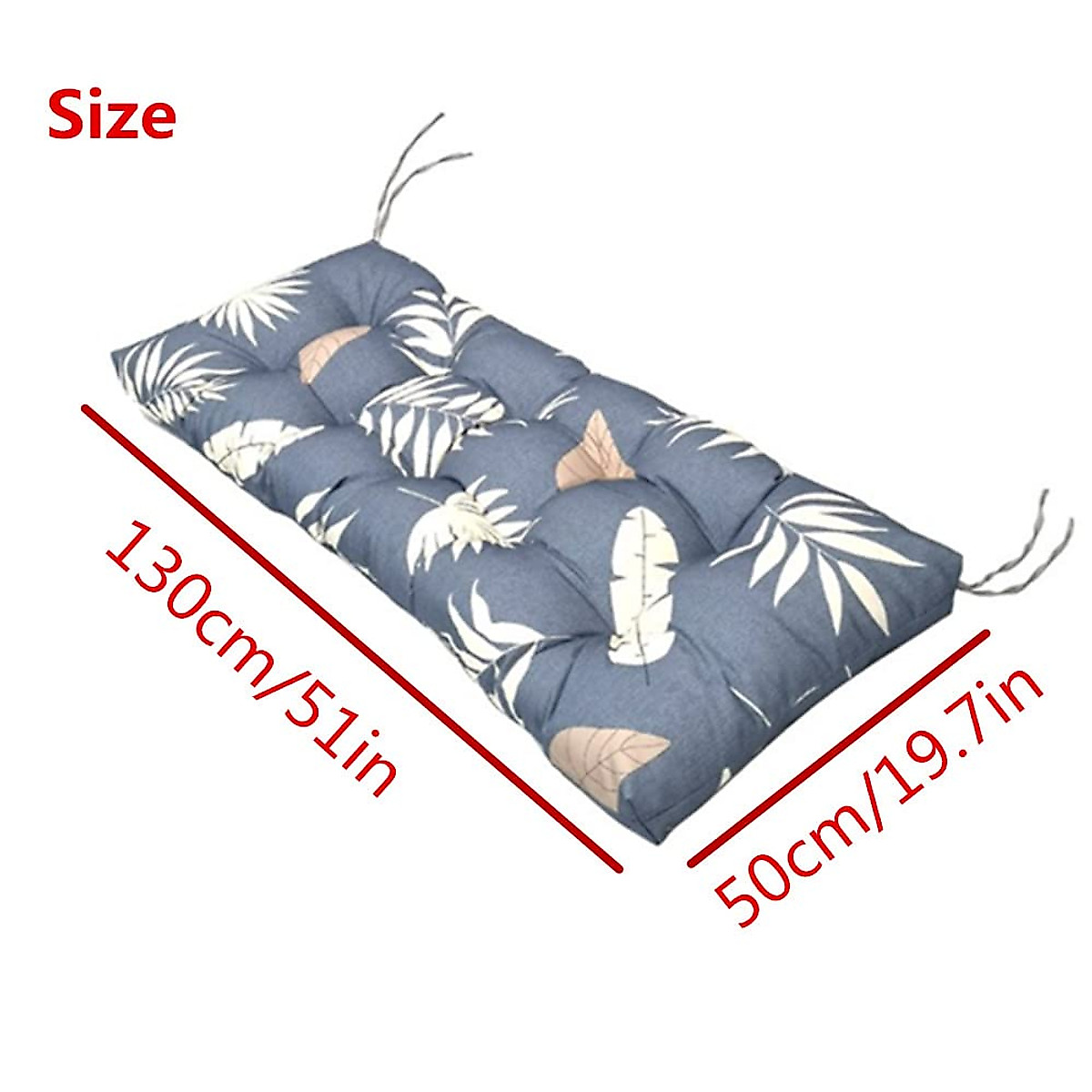 MUVLUS Indoor/Outdoor Bench Cushion,Non-Slip Swing Seat Cushions,Thicken Patio Loveseat Bench Pad for Garden Furniture Patio Lounger Bench,51"x19.7" (Leaf)