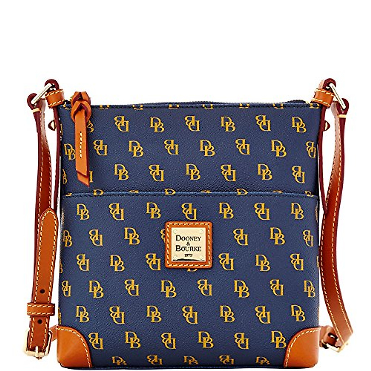 Dooney & Bourke Gretta Signature Letter Carrier,Navy