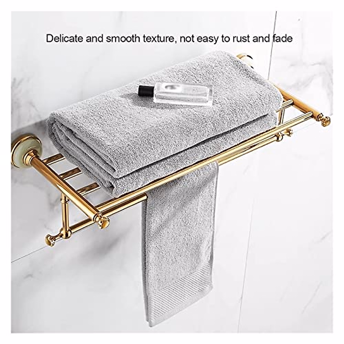 Towel BAR Rack Towel Rail for Bathroom,All Copper European Hand Towel Holder,Jade Bath Towel Rail,Bathroom Hardware Bathroom Rack Towel Bar/Towel Rack (Color : Double Rod, Size : Christmas Reindeer