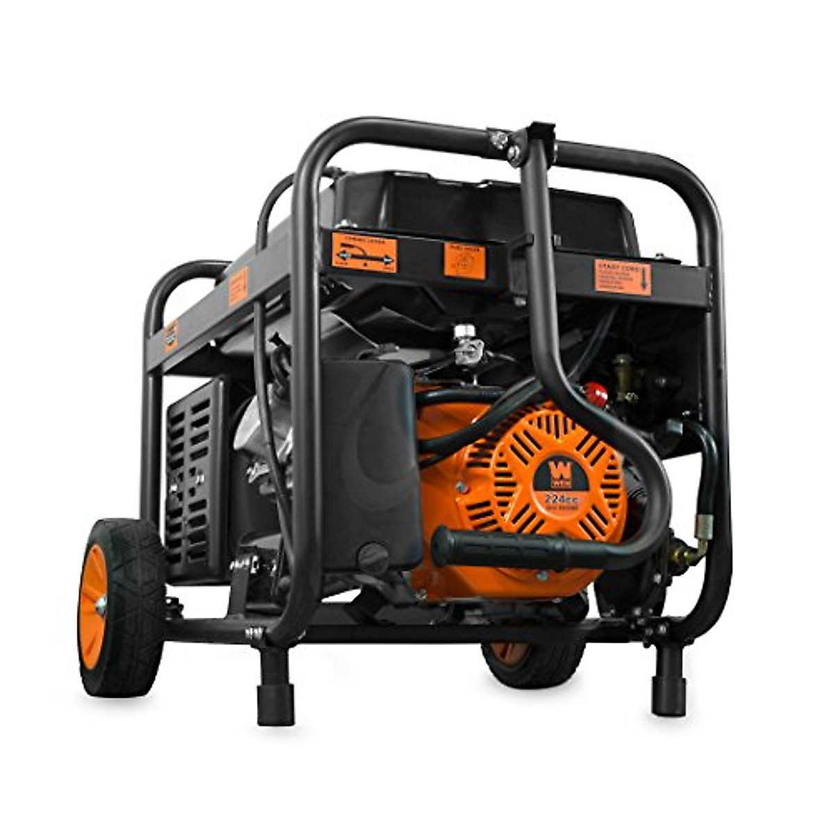WEN DF475T Dual Fuel 120V/240V Portable Generator with Electric Start Transfer Switch Ready, 4750-Watt, CARB Compliant