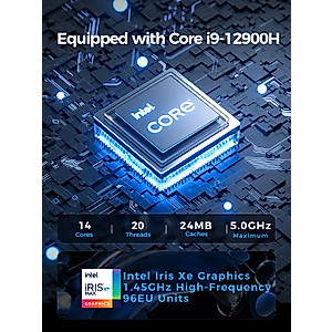 TOPGRO K2 Mini Gaming PC 12th Gen Core i9-12900H, Mini Computers(14C/20T, Up to 5.0GHz)32GB DDR4/1TB PCIe4.0 SSD, Small Mini PC Windows 11 Pro, 8K UHD/2.5G LAN/Thunderbolt 4/WiFi 6E/BT5.3, Home&Office