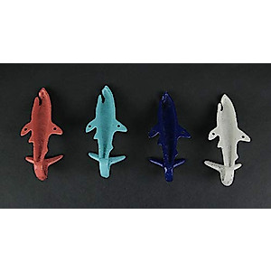 Set of 4 Cast Iron Coastal Shark Tail Wall Hooks Decorative Nautical Beach Bathroom Towel Or Coat Hanging Decor