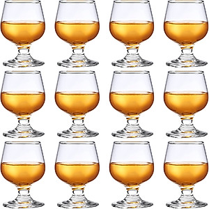 Qunclay 12 Pieces 3.5 oz Shot Glass Cute Brandy Snifter Cognac Bourbon Liquor Tequila Glasses Clear Small Sherry Whiskey Tasting Glasses for Martini Wine Drinking Liquor Beer Cup