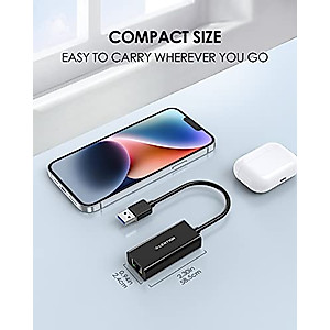 LENTION USB 3.0 Type A to Gigabit Ethernet Adapter, USB A to 1000M RJ45 Wired LAN Network Connector Compatible with Nintendo Switch, Mac OS, Windows, Linux, Stable Driver Certified (CB-HU404GE, Black)