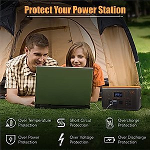 Portable Power Station - Muliti-Functional High Output Lithium Charging Bank with (2X 110 AC Output/ 12V DC) - Includes Wireless Charger 4X USB Ports - LCD Display - 3 LED Modes - 500W Battery Backup