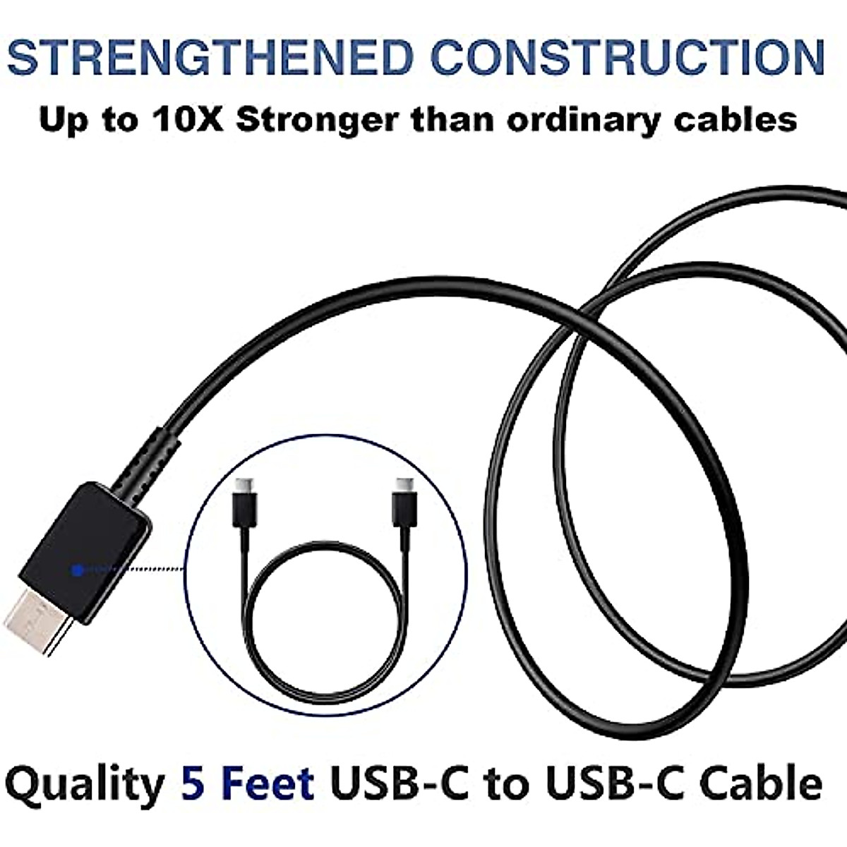 Samsung 25W USB C Super Fast Charging Wall Charger with 5FT Type C Cable Compatible Samsung Galaxy S22/S22+/S22Ultra/S21/S21+/S20/S20+/S10/S10e/S9 Plus/S8 Plus/Note 8/Note 9/Note 10/Note20