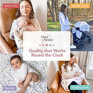 haus & kinder Muslin Swaddles for Newborns, Pack of 5 Super Soft & Skin-Safe Cotton Baby Swaddle Blanket, Receiving Blankets for Boys & Girls (Pink Edition)