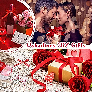 SANNIX 18 Rolls 90 Yards Valentine’s Day Ribbons Printed Grosgrain Satin Ribbons 3/8″ Wide DIY Craft Fabric for Valentines Wedding Anniversary Decorations Gift Wrapping