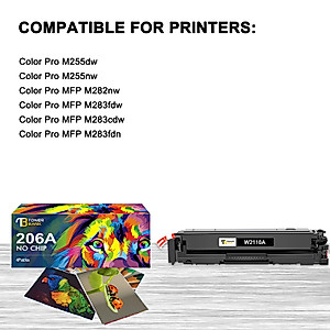Toner Bank Compatible Toner Cartridge Replacement for HP 206A 206X W2110A W2110X for HP Color Pro M283fdw M255dw MFP M283cdw M282nw M283 M255 Printer Ink (Black Cyan Yellow Magenta, 4-Pack)