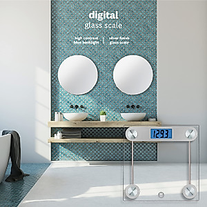 WW Scales by Conair Digital Glass Bathroom Scale, 400 Lbs. Capacity