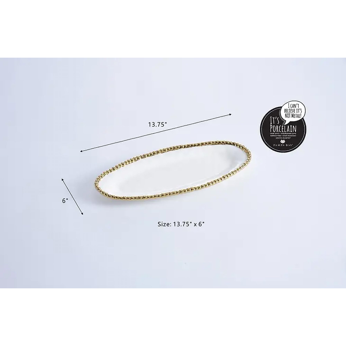 Pampa Bay Golden Salerno Small Oval Serving Piece