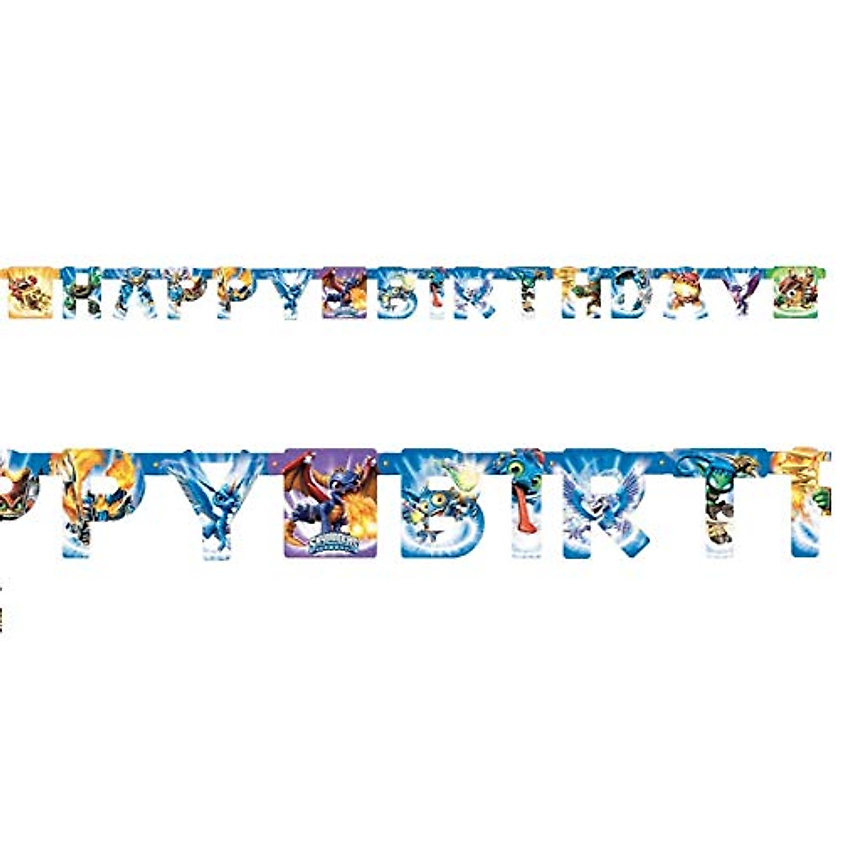 Amscan Skylanders Birthday Party Supplies Bundle Pack Includes 8 Party Paper Masks, 1 Happy Birthday Banner, 48 Piece Party Pack, 6 Latex Balloons