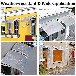 Yescom 40"x40" Outdoor Awning Patio Window Door Canopy Cover UV Protection Hollow Sheet