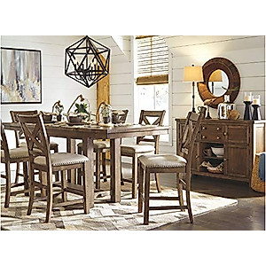 Signature Design by Ashley Moriville Rustic -Dining Room Buffet with 4 Cabinets & Display Shelf, Brown