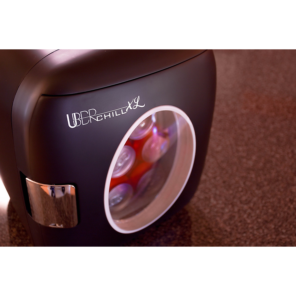 Uber Appliance UB-XL1 Personal Portable Mini Fridge 12 can Thermoelectric Cooler & Warmer for indoor/outdoor - bedroom, office, dorm, car, boat, RV - 110V AC & 12V DC cords included - Matte Black