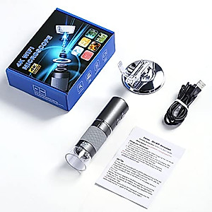 Cainda HD 4K 3840x2160P WiFi Digital Microscope Camera for iPhone Android Phone and Windows Mac PC, Wireless Handheld Microscope, Portable Microscope with Stand for Adults and Kids