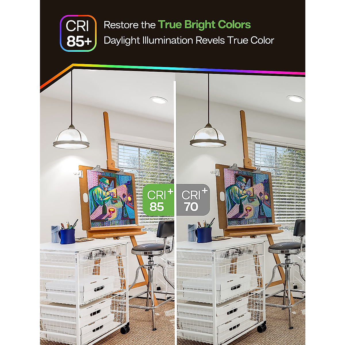 Eastiya A19 LED Light Bulbs 100 Watt Equivalent Daylight 5000K, 13W 1500LM Super Bright LED Bulb, E26 Base, Energy Saving, 20000+ Hours Longevity, Non-Dimmable, No Flickering, 4-Pack