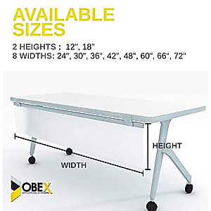 Obex Desk & Table Mounted Modesty Panel Acrylic Desk Privacy Panel & Barrier for Office Cubicle, 18" x 60", Frosted