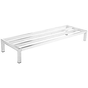 Winco 20-Inch by 60-Inch Dunnage Rack, 8-Inch High, 1200-Pound Capacity, Medium, Aluminum