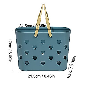 Yiser Portable Shower Caddy Tote Plastic Storage Basket with Handle Box Organizer for Bathroom Pantry Kitchen College Dorm Waterproof Washable Tip Proof Vacuum Seal Coffee Container (Green, One Size)